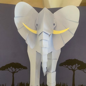 DIY Elephant Pop-up Card SVG and PDF Template for Instant Download - Etsy