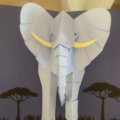 DIY Elephant Pop-up Card SVG and PDF Template for Instant Download - Etsy
