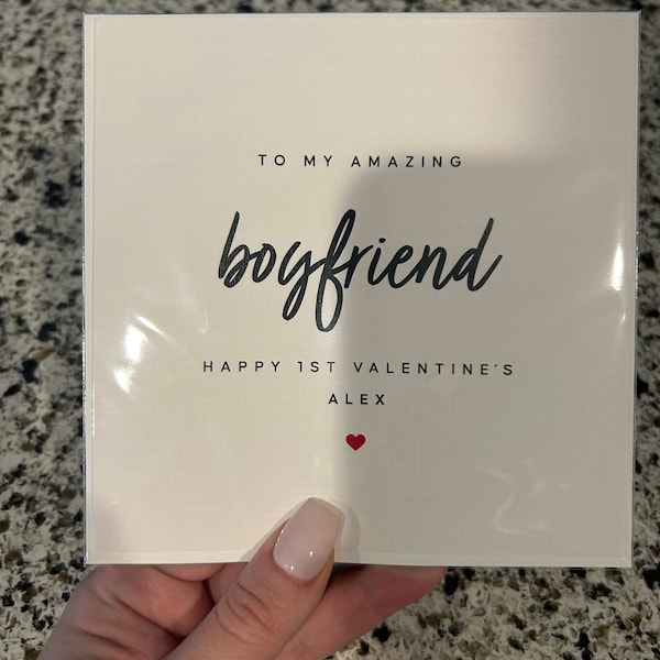 First Valentines Card for Boyfriend, for Him, 1st Valentines Day Card ...