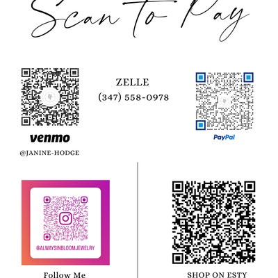 Minimalist Scan to Pay Canva Template Perfect for Salons, QR Code Sign ...