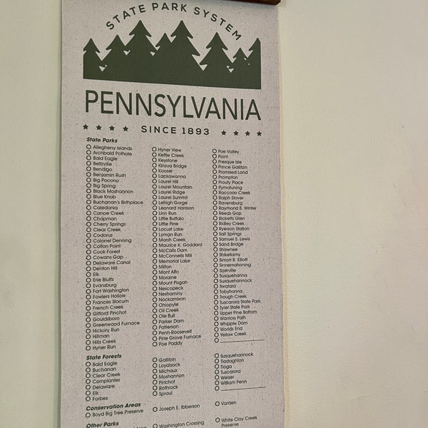 Pennsylvania State Park Checklist WITH Pen // Travel Pennsylvania ...