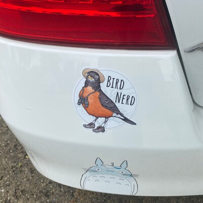 Bird Nerd Vinyl Sticker. Birding Bumper Sticker. Bird Lover Water ...