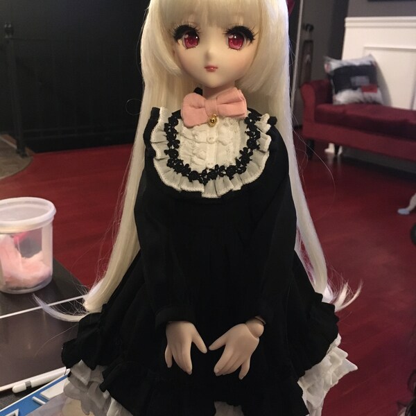 BJD Clothes MSD Doll Clothes 1/4 1/6 1/3 BJD Cat Woman Ruffle Dress ...