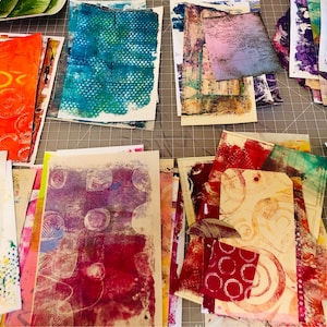 Mini Painted Scrap Pack Colorful Painted Scrap Paper Set Altered Junk ...