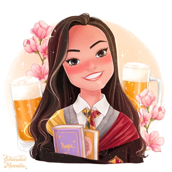 MAGIC STUDENT PORTRAIT | Custom Portrait | Illustration Portrait ...