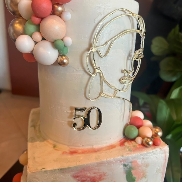 Face Charm Acrylic| Acrylic Charms | Line Art Woman Cake Charm| Acrylic ...