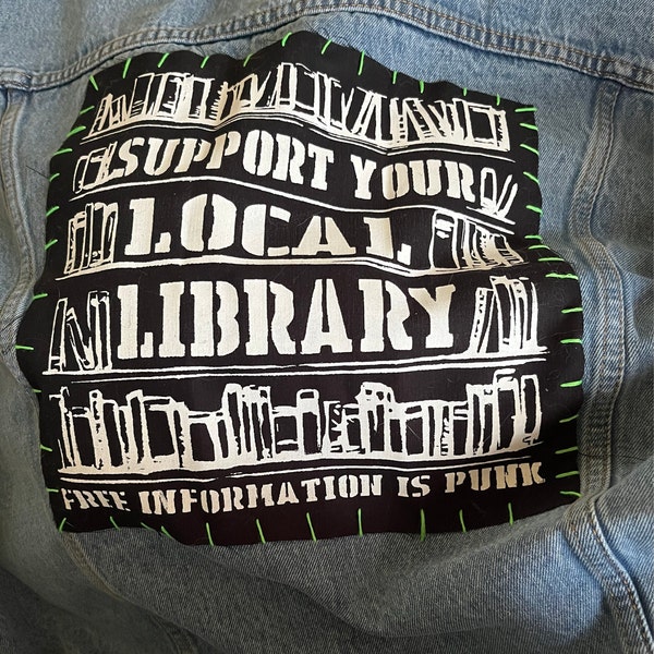 Support Your Local Library Fabric Back Patch - Etsy