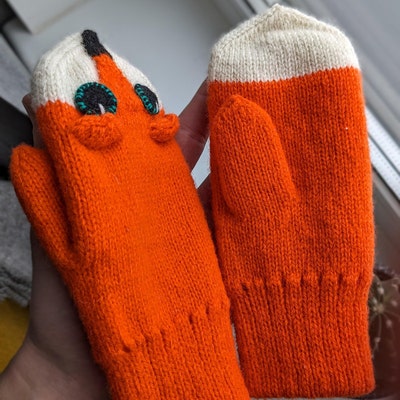 Knit Wool Mittens, Soft Lamb Wool With Wool Lining Inside, Keeps Your ...