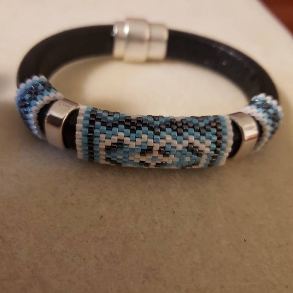 Bead Pattern Native American Copper Patina Cuff Loom or Square Stitch ...