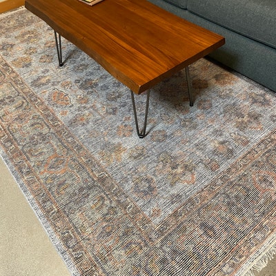 Antelope Rug Blue Wool Area Rug Runner Handmade, Grey Antelope 8x10 ...