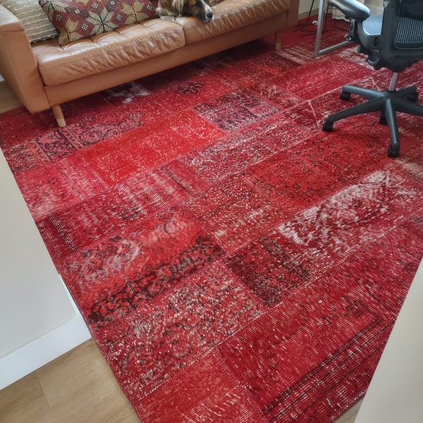 8.2x11.6 Ft, TURKISH Rug, PATCHWORK Rug, VINTAGE Rug, Oushak Rug, Area ...