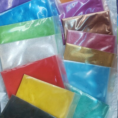 Mica Powder 15 Bags of 5g Color Pigment Powder for Epoxy Resin ...