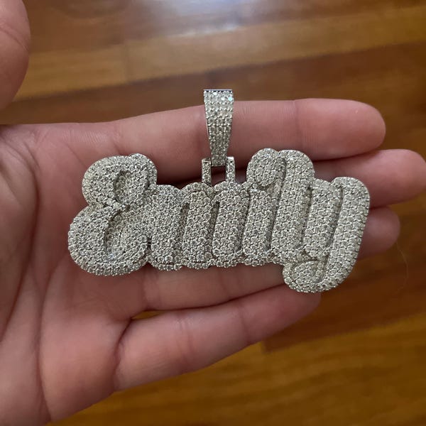 VVS Moissanite Pendant With Custom Bail, VVS Moissanite Custom Letter ...