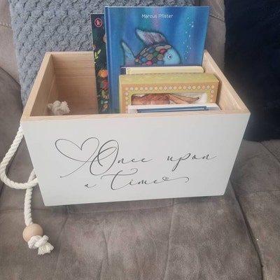 Once Upon a Time Book Box, Nursery Decor, Book Bin, Baby Gift, Toy Box ...