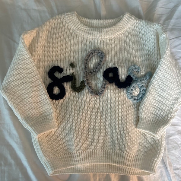 Adult DIY Kit Hand Embroidered Floral Initial Sweater, Learn to ...