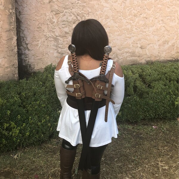 Dual LARP Sword Back Harness - Double Sword Holder - #DK1055 - Etsy