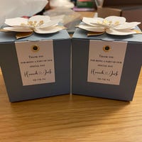 Sage Favor Boxes With Flower Decor for Wedding, Bridal Party, Baptism ...