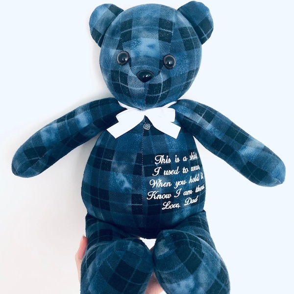 Keepsake Patchwork Memory Clothes Quote Shirt Bear Stuffed Plush Animal ...