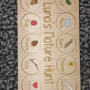 Nature Hunt Board Montessori Scavenger Hunt Personalized Nature ...