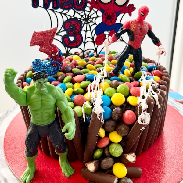 Personalised Spider-man Cake Topper With the Option of Added Stickers ...