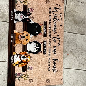 Personalized Dog Cat Doormat, Custom Pet Welcome Mat, Funny Dog Mat ...