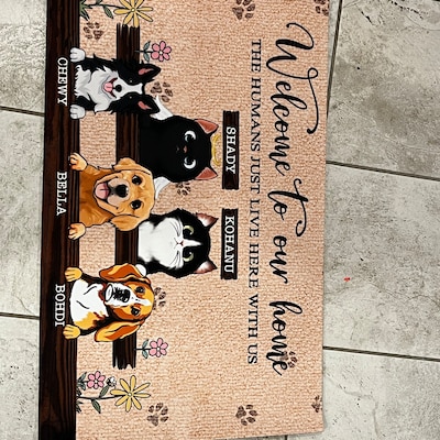 Personalized Dog Cat Doormat, Custom Pet Welcome Mat, Funny Dog Mat ...