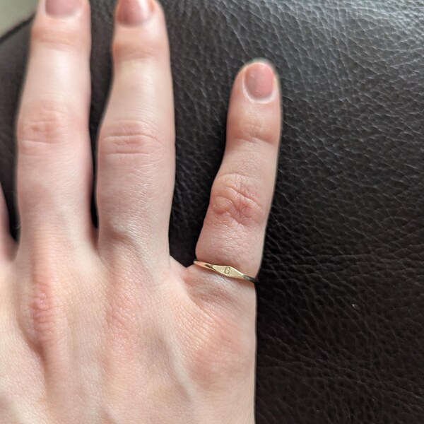 Tiny Initial Ring, Gold Fill or Sterling Silver, Personalizable Letter ...