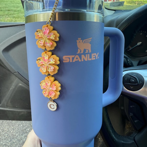 Short Tropical Monstera Stanley Straw Charm, Straw Dangle, Stanley ...