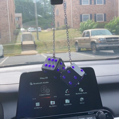 Black Dice With Purple Bling Gems and Chain or Cord - Etsy