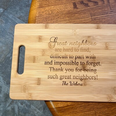 Neighbors Gift Personalized Cutting Board Kitchen Neighbor Welcomed ...