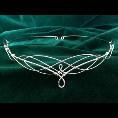 Silver Circlet Elven Crown Celtic Tiara Medieval Headdress Bridal Tiara Wedding Headpiece - Etsy