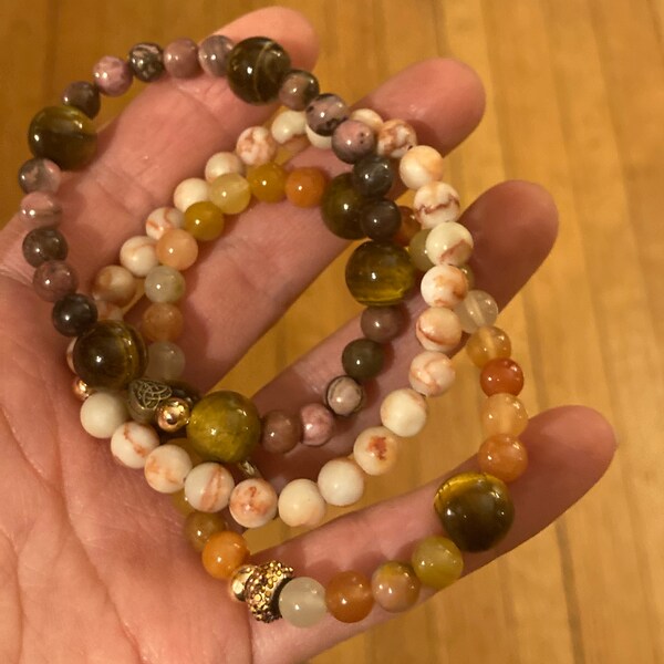 Prehistoric Dalmatian Jasper Beaded Bracelet With Hematite - Etsy