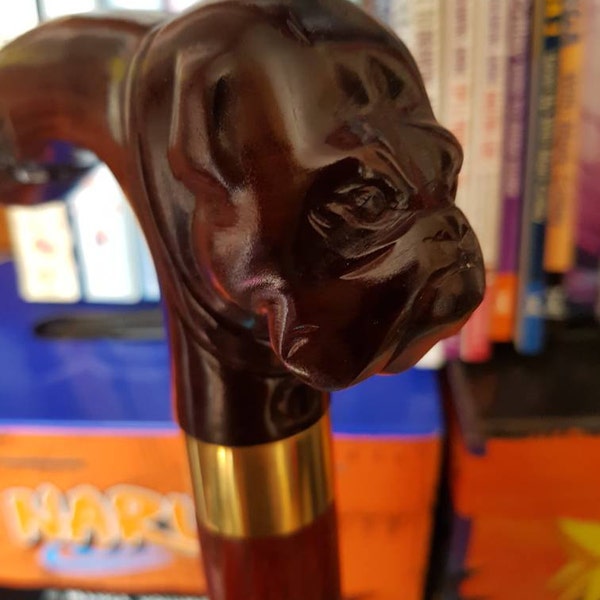 PATHFINDER Walking STICK Wood CANE Carving Unique Art Brown Wooden ...