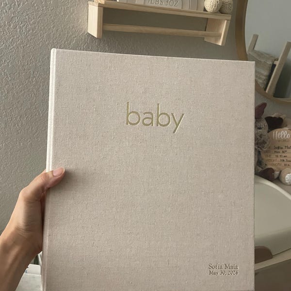 Officiant Binder With Natural Linen Personalized Gold Embossed Wedding ...