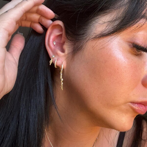 Star & Moon Earrings Set, Celestial Earring Stack for Multiple ...