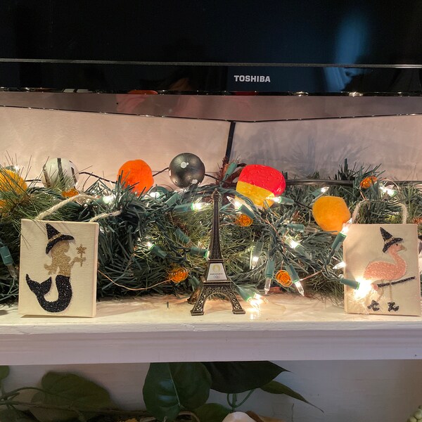 Flamingo Art, Christmas Flamingos, Flamingo Reindeer, Coastal Christmas ...