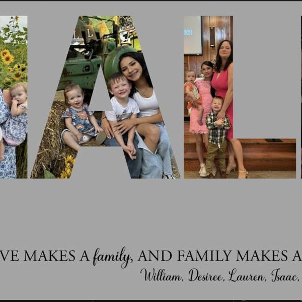 Personalized Family Name Photo Collage Night Light, Family Photo Gift ...