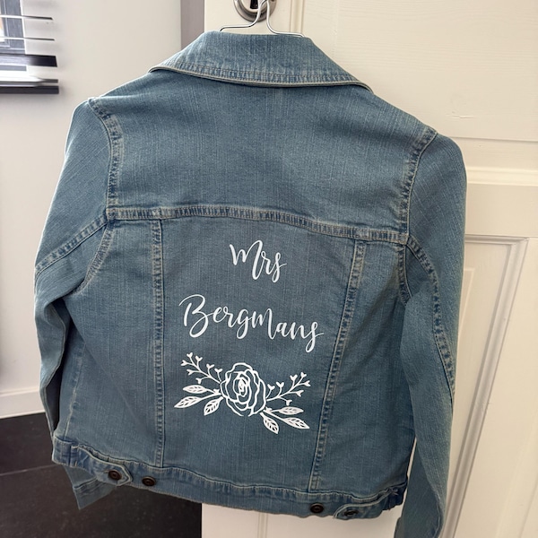 Just Married Denim Couple Jackets Bride Groom Jean Jacket Personalised ...