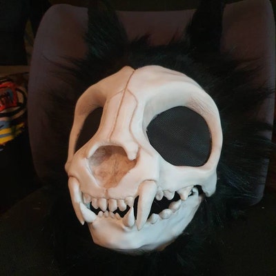 Cosplay Horned Skull Mask Skulldog Mask Fursuit Furry Canine Animal ...
