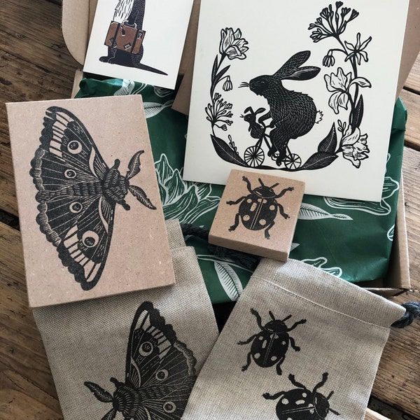 Rubber Stamp | Hand Carved Stamp | Mounted or Unmounted | Moth | Moth ...