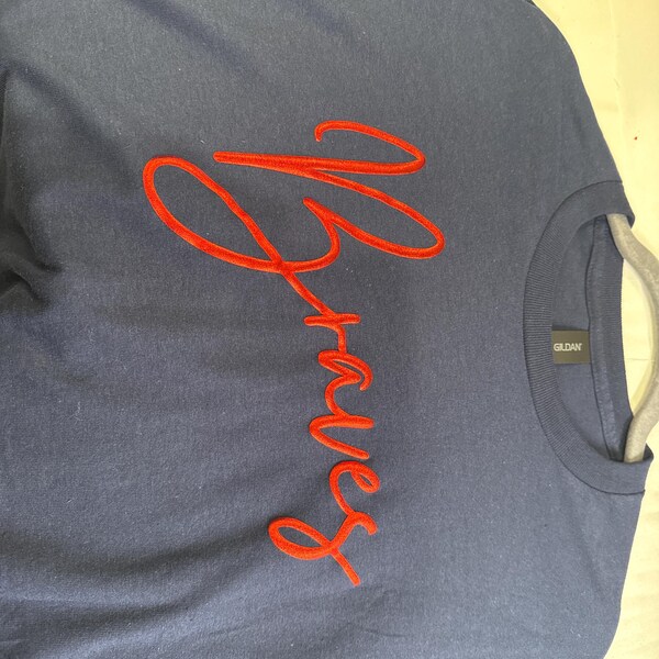 Custom Puff Print Team Name T-shirt, Embossed Design Customized ...