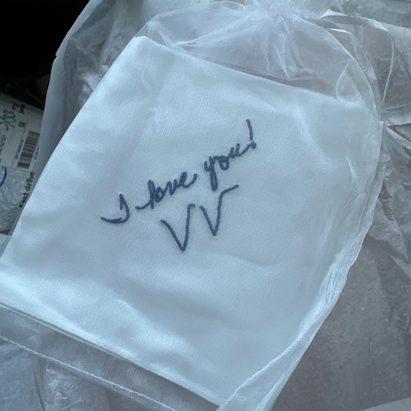 Personalized Love Message Embroidered Heart, Add Your Own Text Heart ...