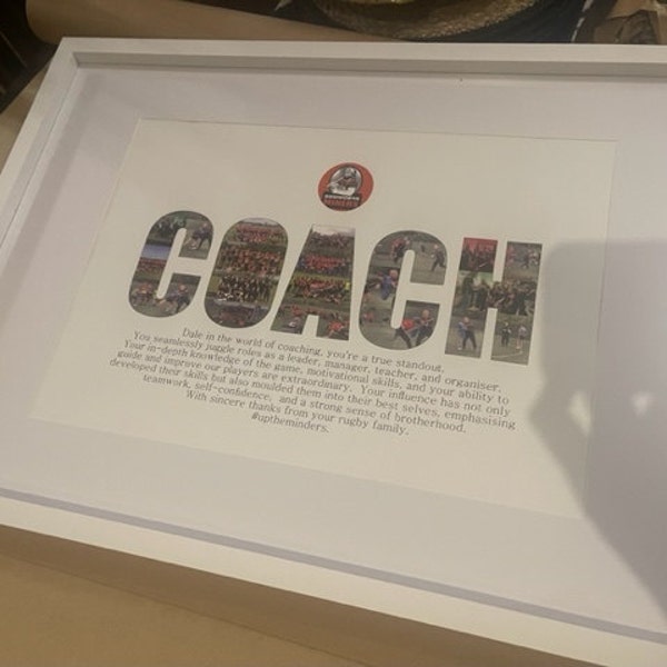 Coach Collage Frame, Custom Gift for Coach, Personalised Collage Gift ...