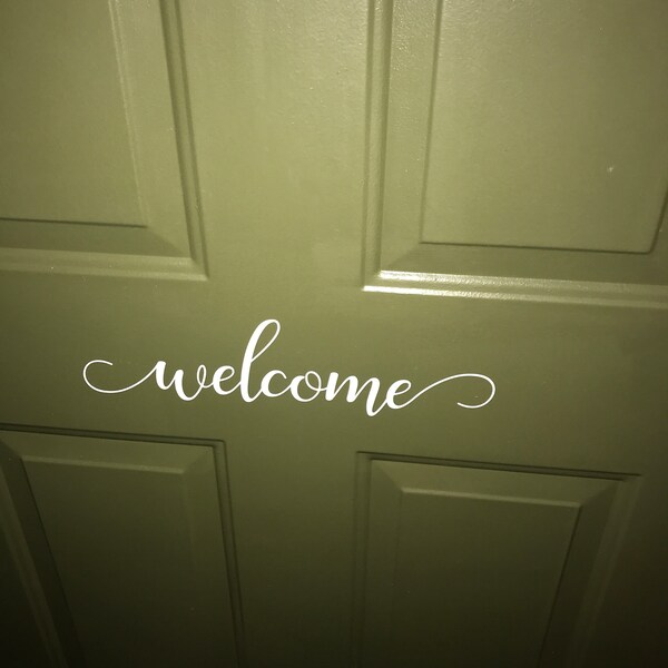 Welcome Door Decal, Modern Door Decal, Door Sticker, Vinyl Door Decal ...
