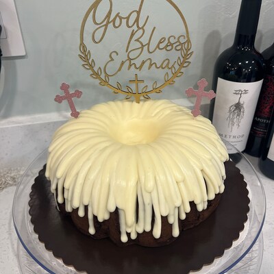 Personalized Dios Te Bendiga Cake Topper Baptism Cake Topper God Bless ...