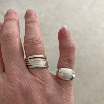 Chunky Sterling Silver Ring Solid Silver Ring Organic Big Ring - Etsy