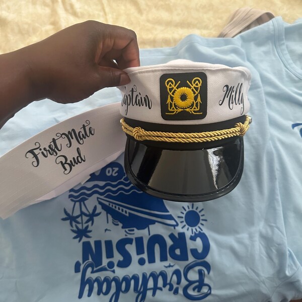 Nautical Captains Hat, Birthday Girl Captain Hat, Birthday Crew Sailor ...