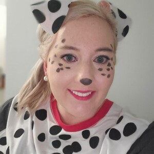 Dalmatian Ears Headband Tail Tutu Face Mask Collar Set Birthday Party ...
