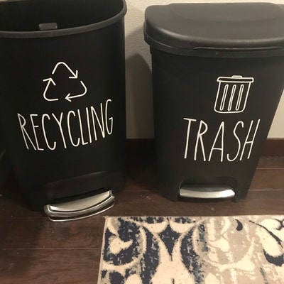Trash & Recycling Can Labels SVG Files Digital Cut Files HTV Svg Vinyl ...