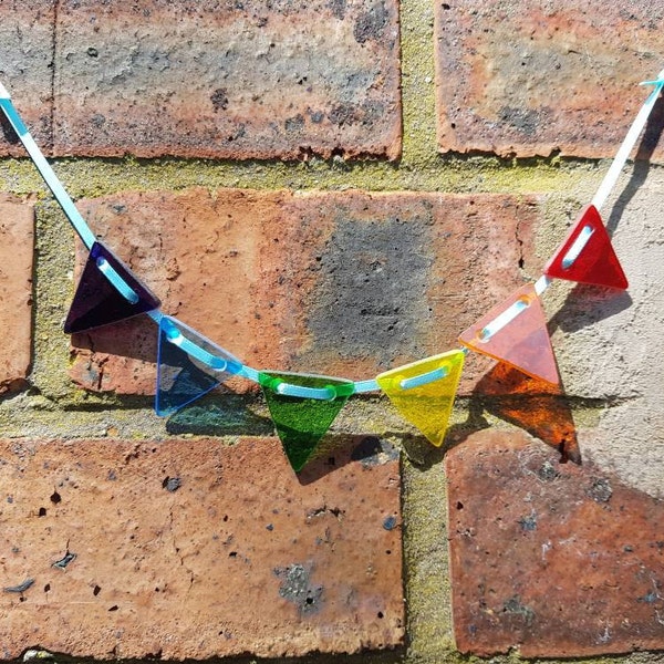 MINI Stained Glass Rainbow Bunting, Tree Bunting, Rainbow Decoration ...